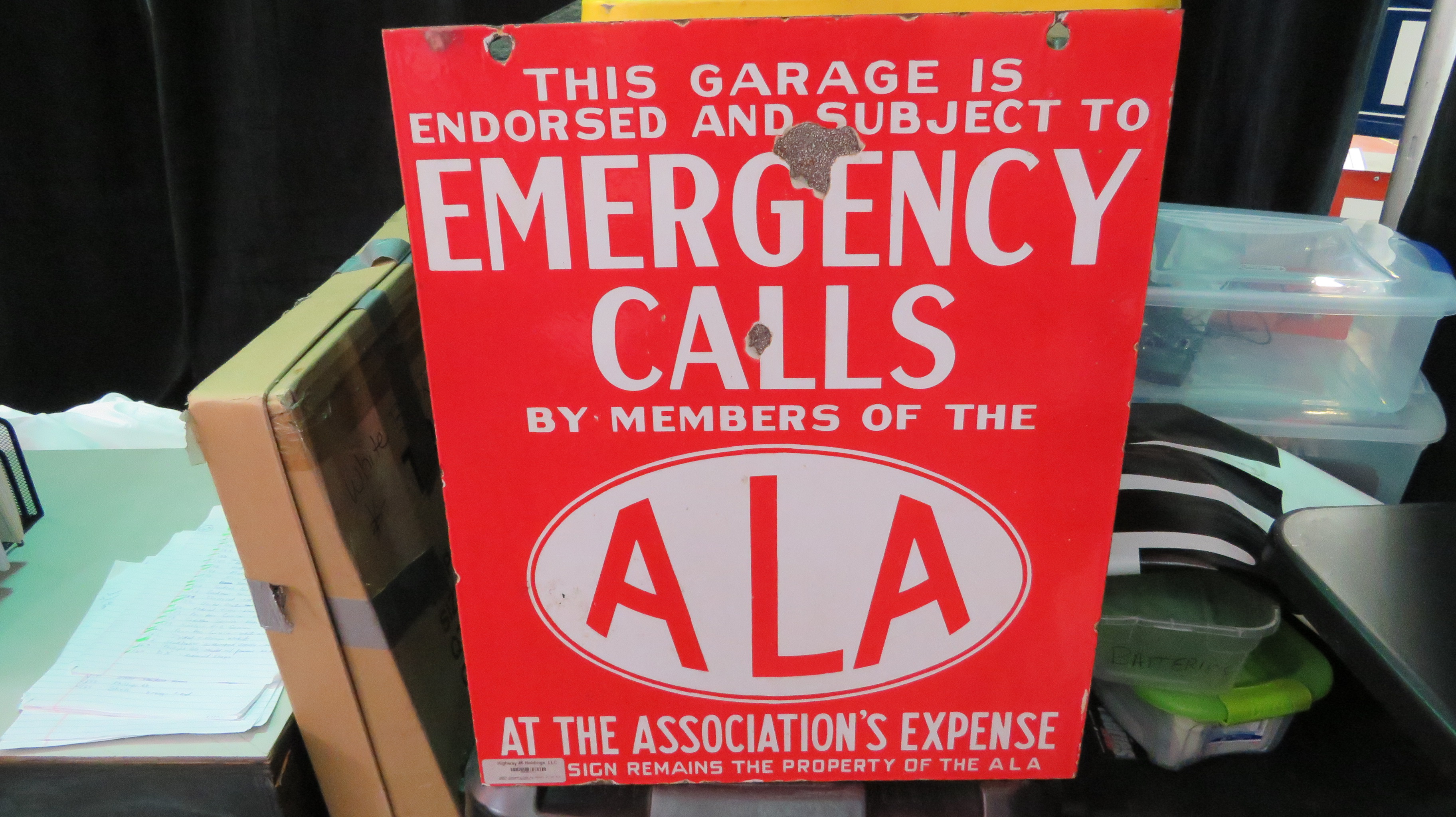 0 METAL SIGN ALA EMERGENCY CALLS SIGN For Sale at Vicari Auctions ...